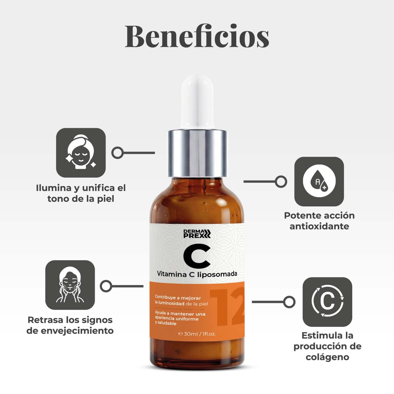 Sérum iluminador Vitamina C12 30 ml. - Dermaprex